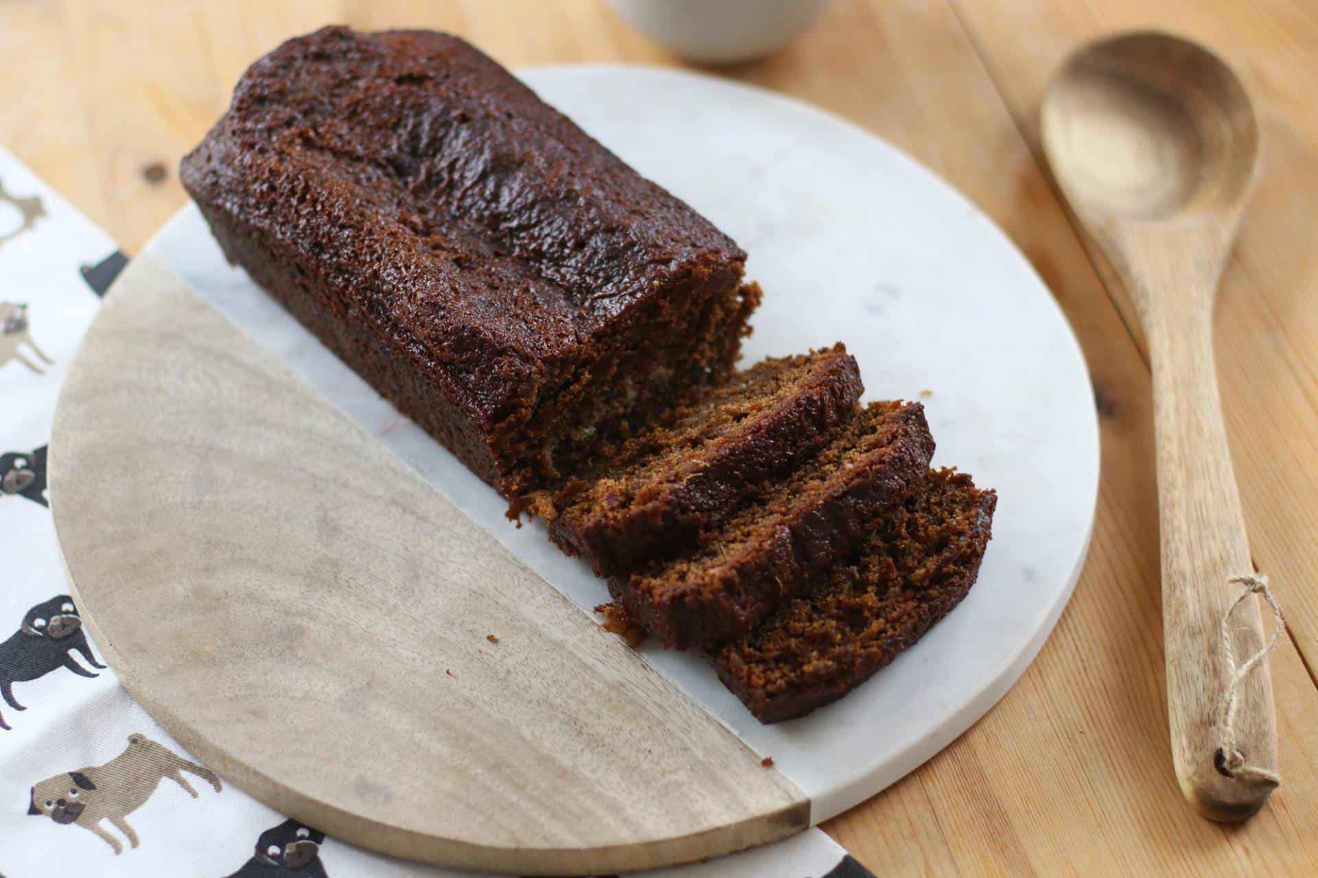 Sticky Gluten Free Gingerbread Loaf Cake Recipe dairy Free Low FODMAP 