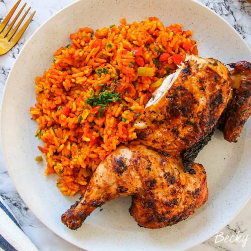 Gluten Free Peri-Peri Chicken Recipe with Spicy Rice - Nando's style